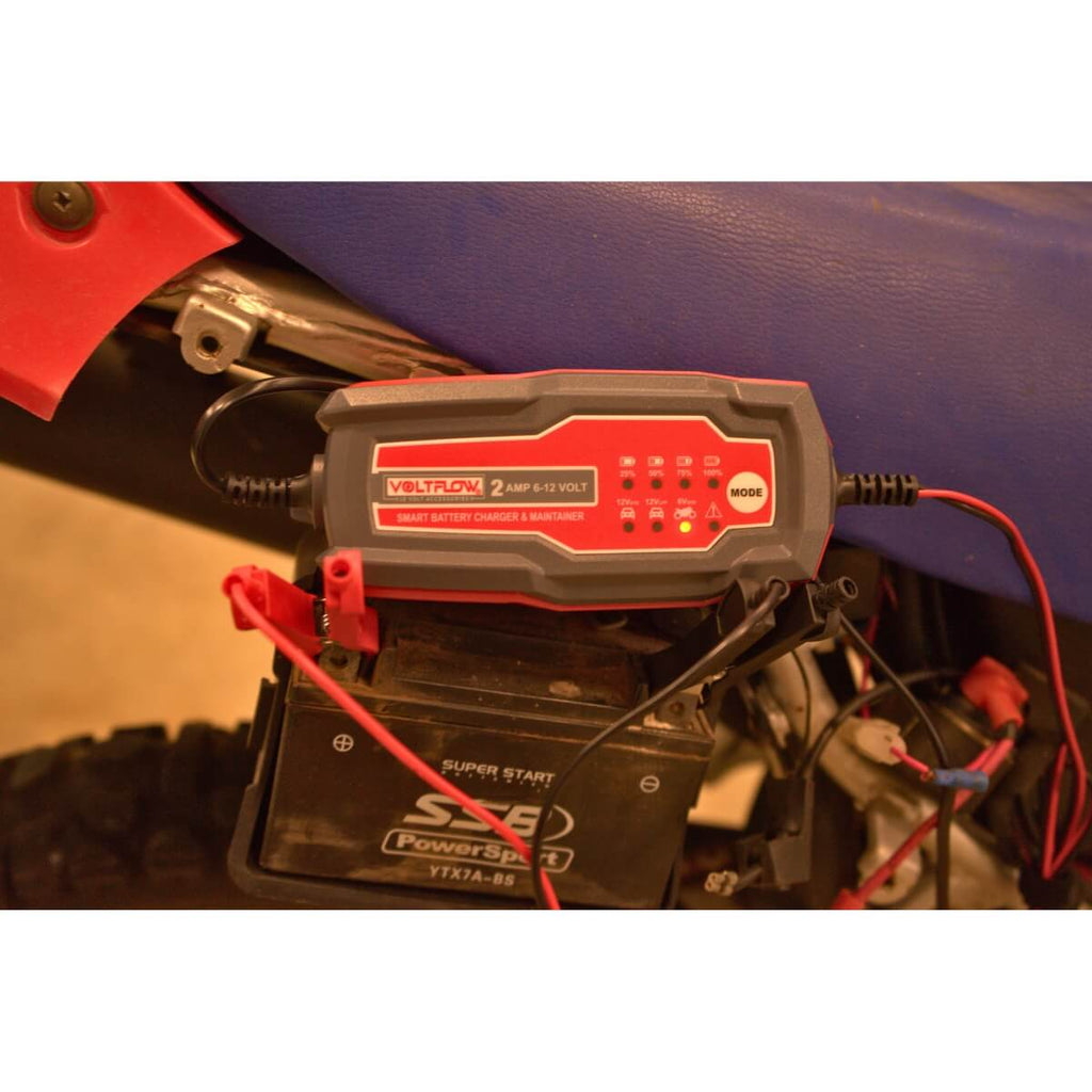 Voltflow 2Amp Smart Battery Charger & Maintainer 6-12V 6-Stage Lithium ...