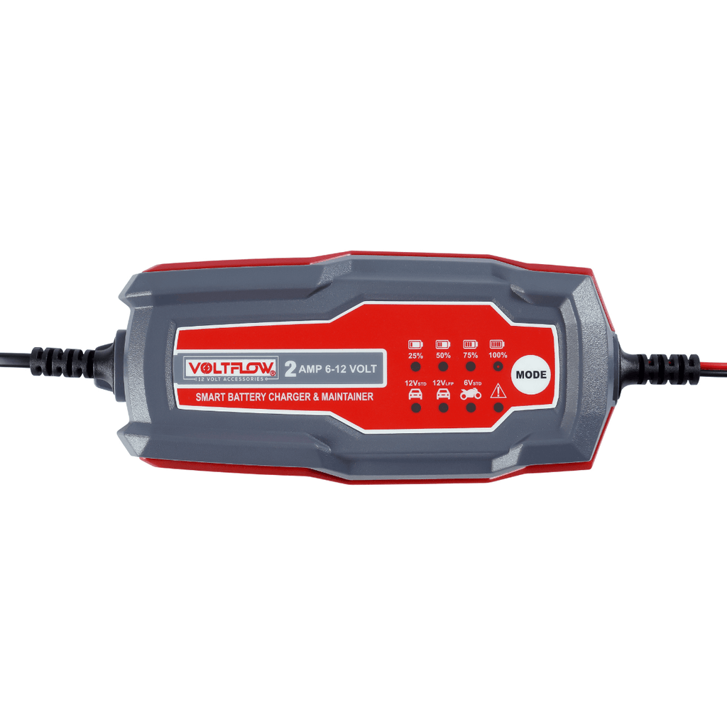 Voltflow 2Amp Smart Battery Charger & Maintainer 6-12V 6-Stage Lithium ...