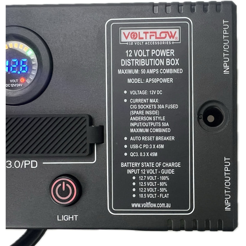 VoltFlow 12V Power Extension Box 50Amp with Anderson, USB & Cig Socket · VoltFlow 12 Volt Australia