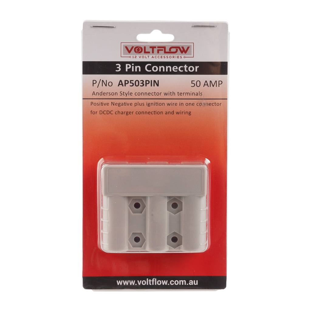 VoltFlow 12V Anderson Style Plug 50Amp Grey 3 Pin · VoltFlow 12 Volt ...