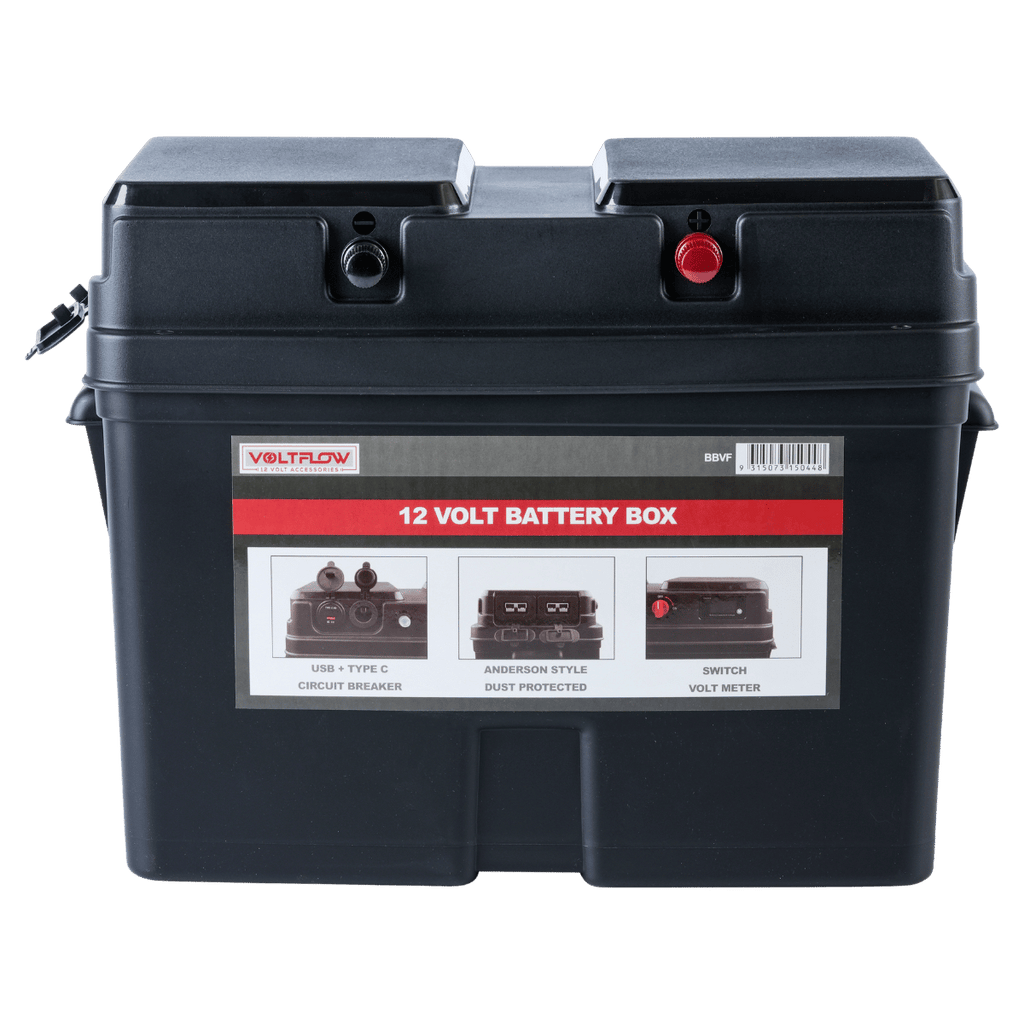 VoltFlow Portable Battery Box with USB & Anderson-style Plug Sockets ...