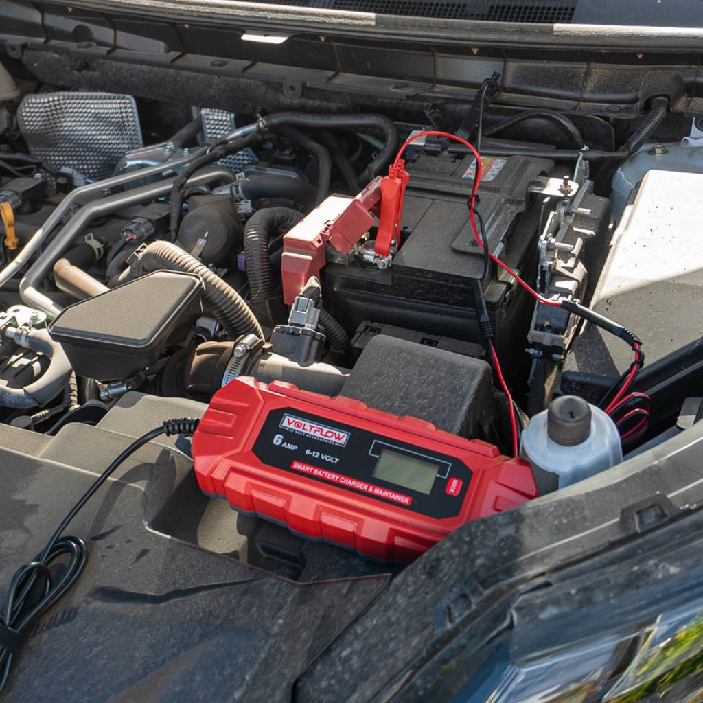 Voltflow 6Amp Smart Battery Charger & Maintainer 6-12V 10-Stage Lithiu ...