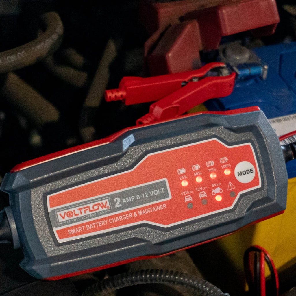 Voltflow 2Amp Smart Battery Charger & Maintainer 6-12V 6-Stage Lithium ...