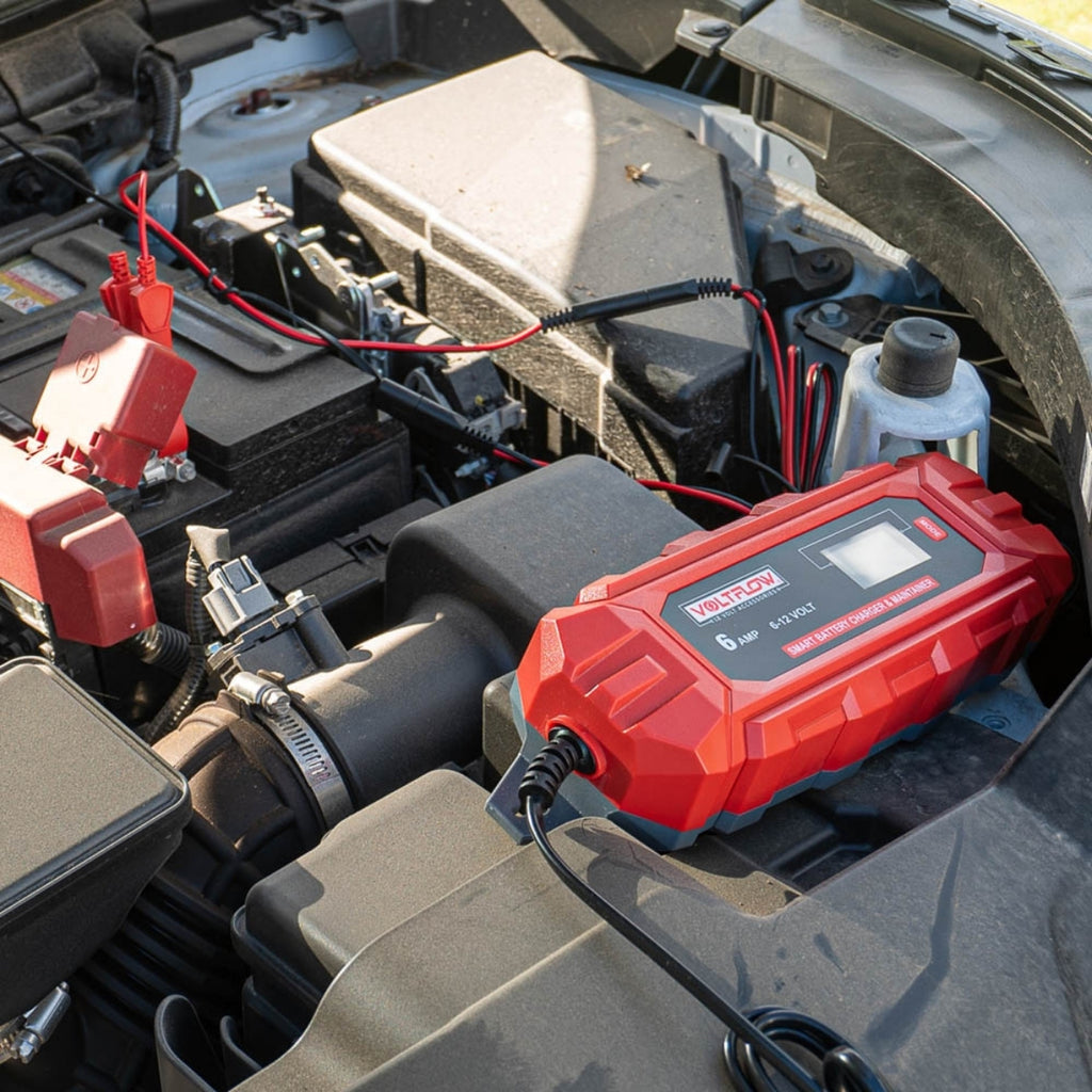 Voltflow 6Amp Smart Battery Charger & Maintainer 6-12V 10-Stage Lithiu ...