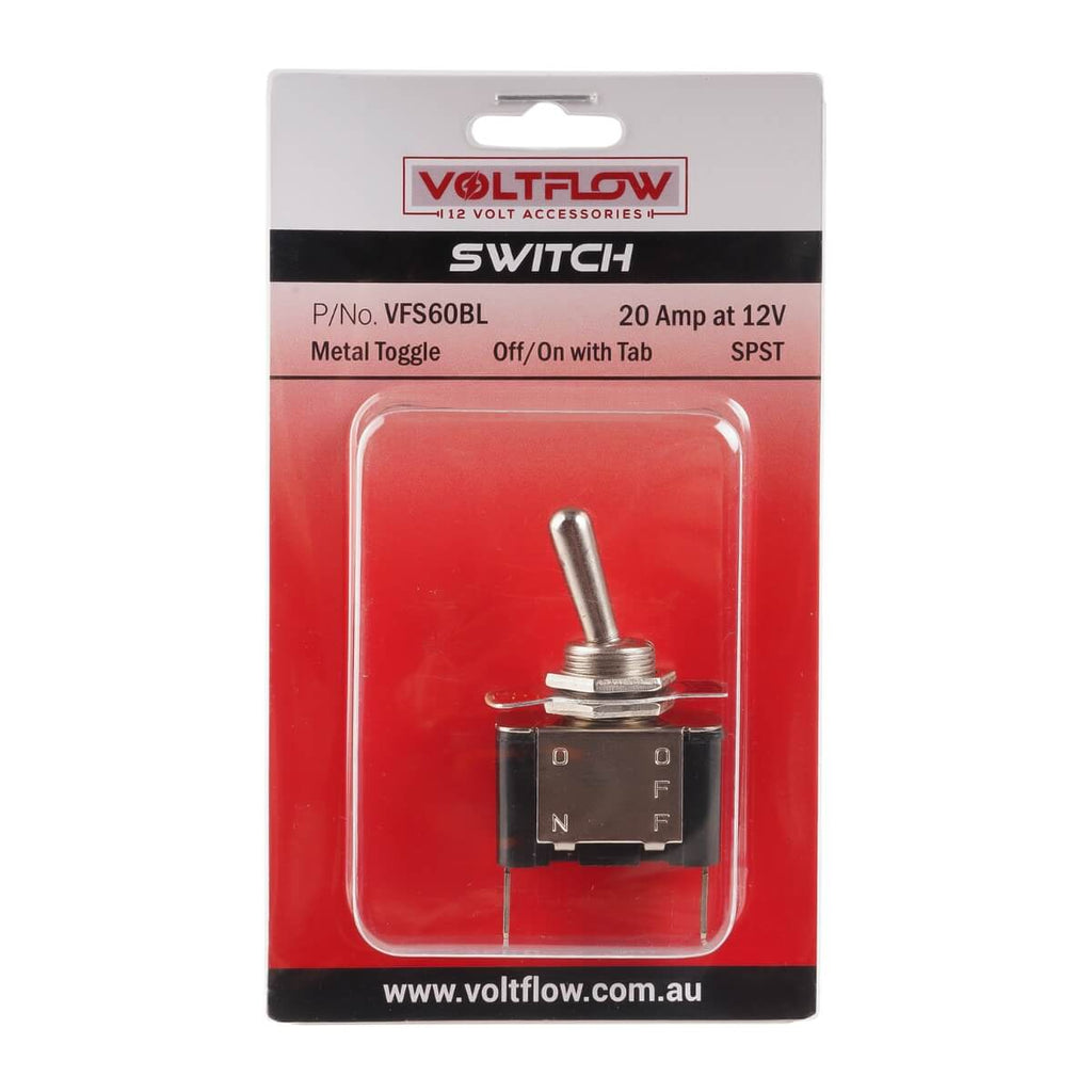 VoltFlow Metal Toggle Switches with Quick Connect Tab - 20Amp at 12V ...