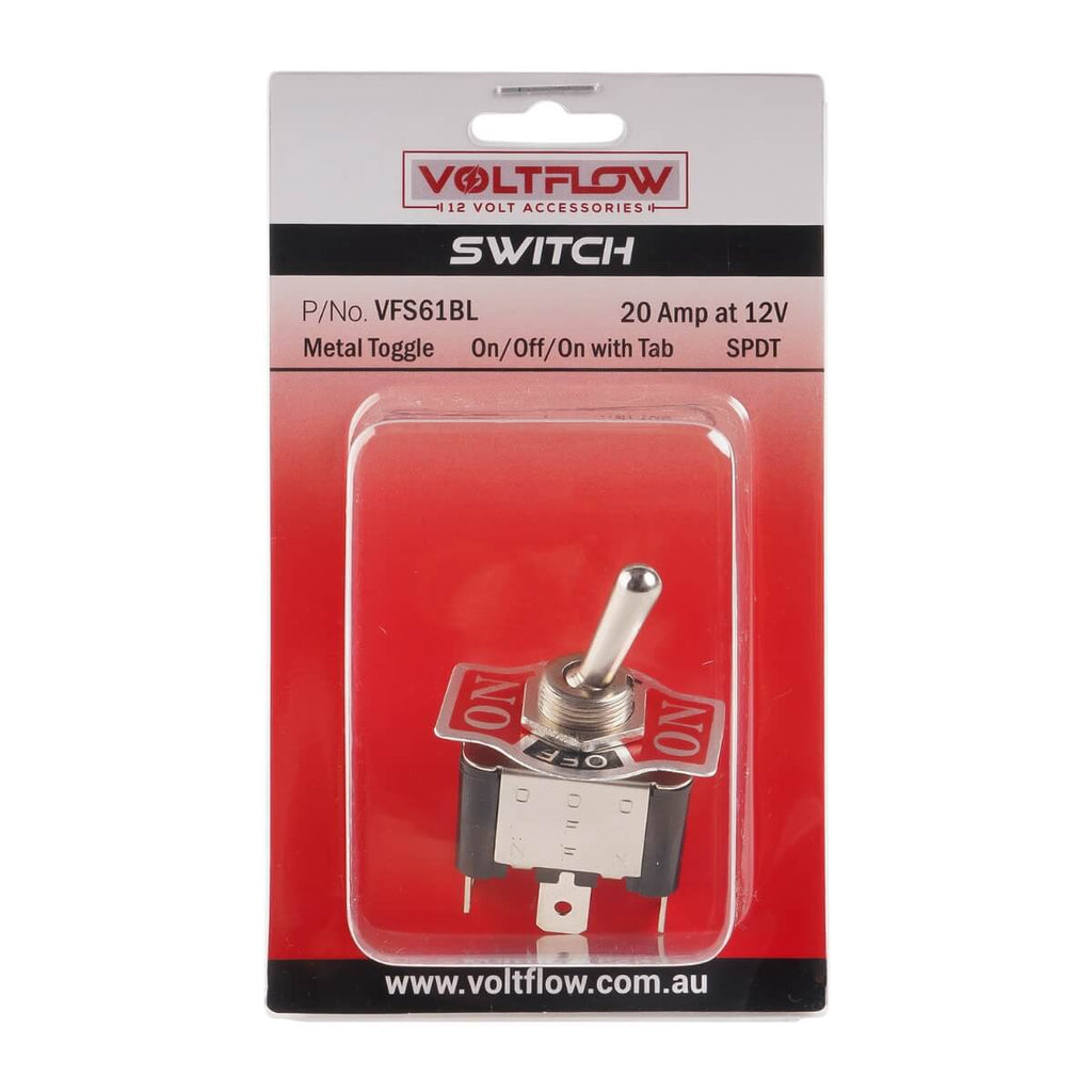 VoltFlow Metal Toggle Switches with Quick Connect Tab - 20Amp at 12V ...