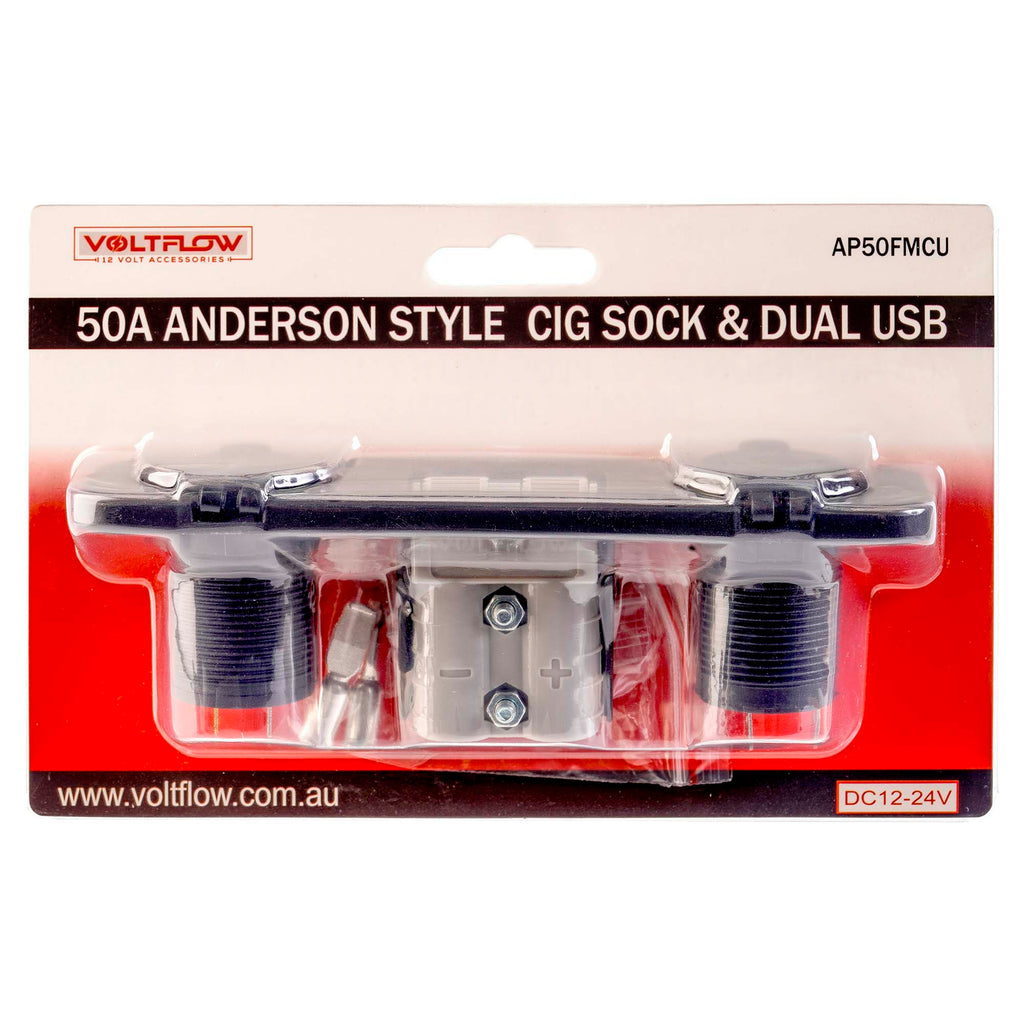 VoltFlow Flush Mount with 12V Anderson Style Plug with Dual USB & Acce ...